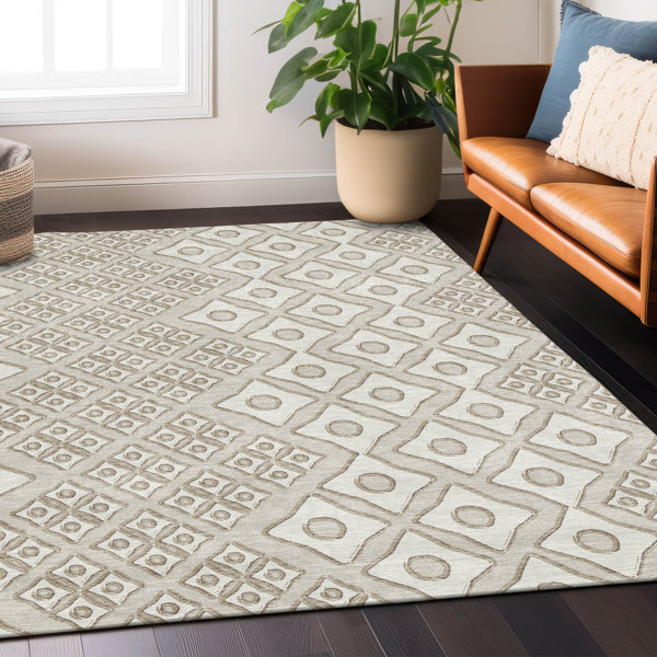 Langley Street Malek Washable Geometric Indoor / Outdoor Rug | Wayfair